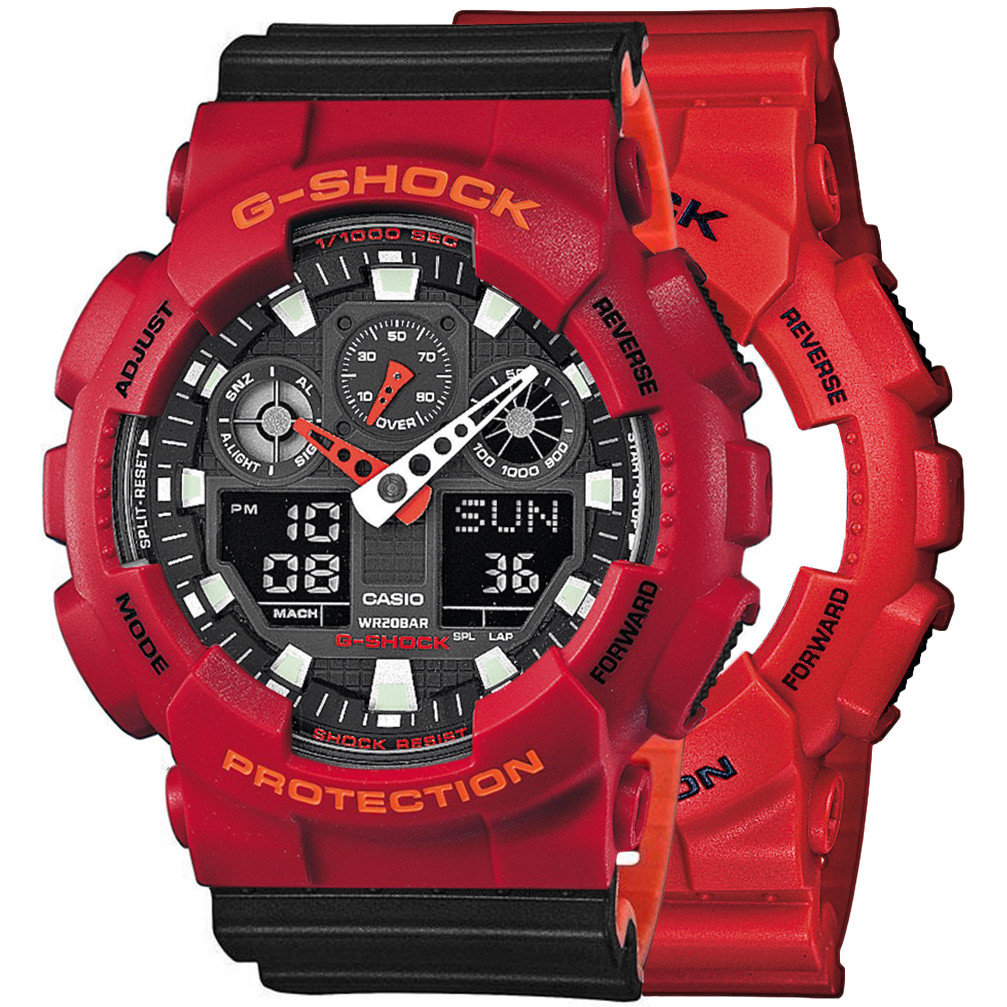 Zegarek Casio G-Shock SET GA-100B-4AER + BEZEL 10441433 + PASEK 10577142 20BAR - Casio | Moda ...