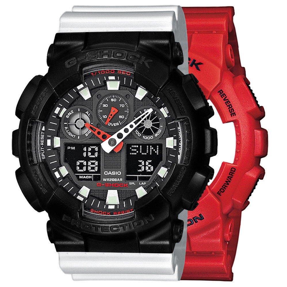 Zegarek Casio G-Shock SET GA-100B-4AER + BEZEL 10523429 + PASEK 10347710 20BAR - Casio | Moda ...