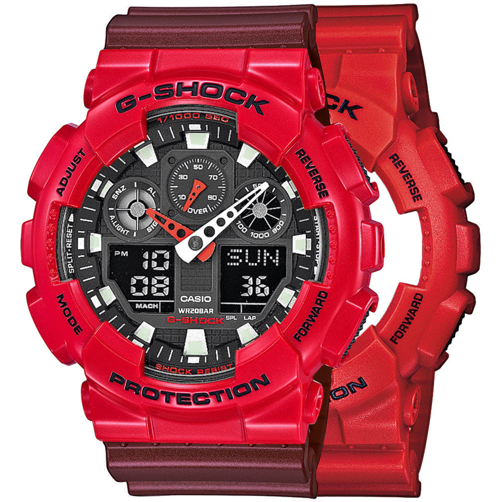 Zegarek Casio G-Shock SET GA-100B-4AER + BEZEL 10557822 + PASEK ...