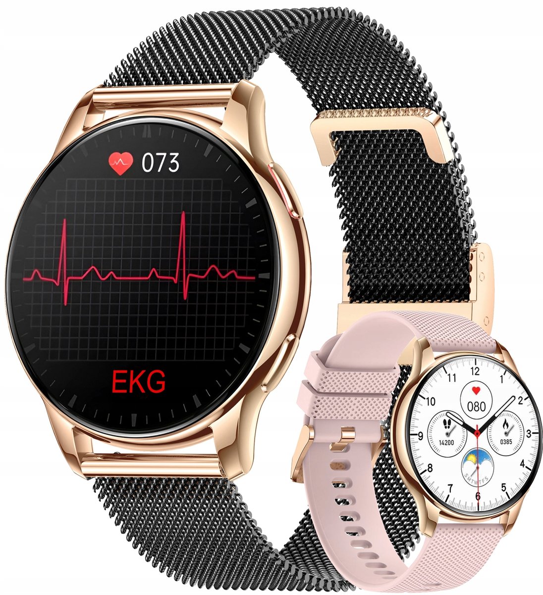 Zegarek Damski Smartwatch Amoled Ekg Pomiar Cukru Ciśnienie Temperatura ...