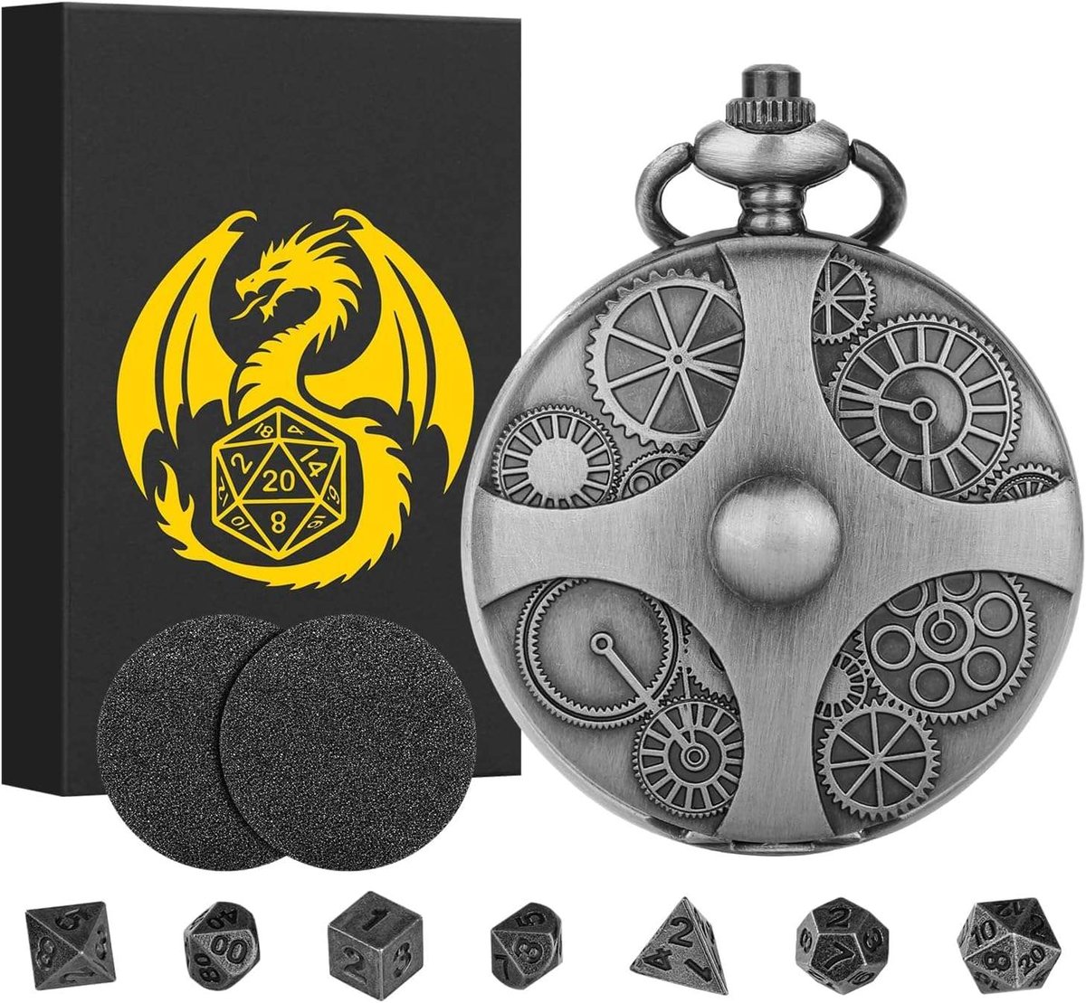 Zegarek kieszonkowy z kostkami DND D&D pudełko z łańcuszkiem Kolor ...