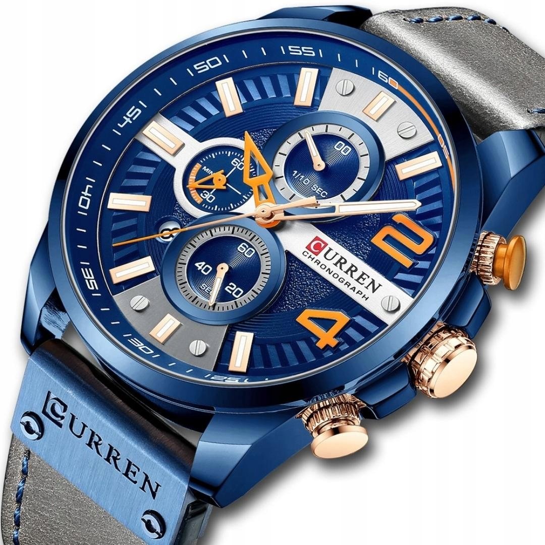Zegarek Męski Curren Klasyczny Elegancki Chronograf Datownik 5 Kolorów ...