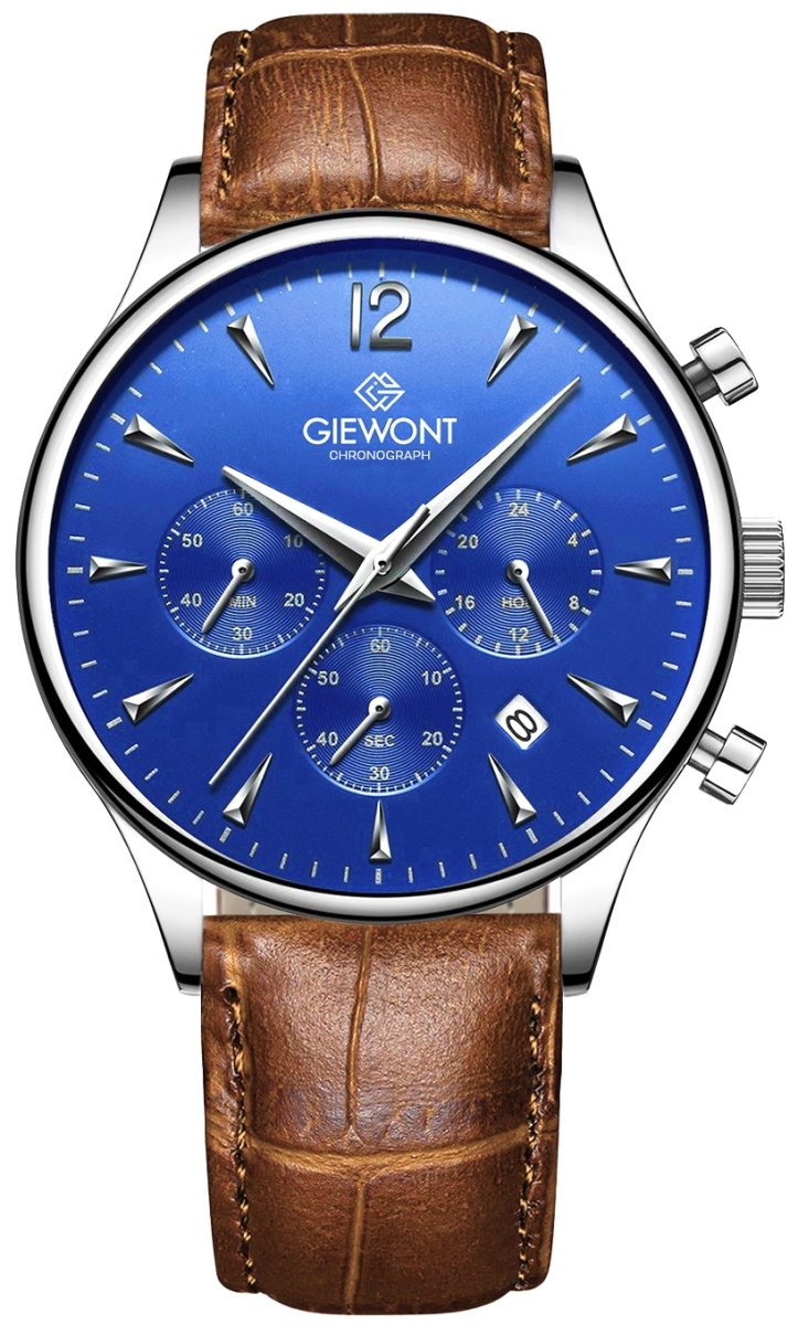 Zegarek Męski Giewont Chronograph Sapphire Brązowo Niebieski GW6310-A5 ...