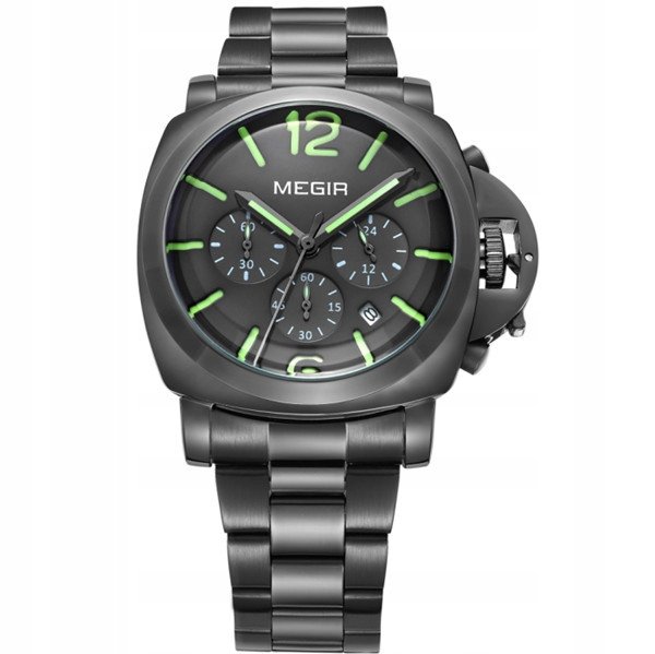Zegarek męski MEGIR 3106 bransoleta chronograf datownik - Inna marka ...