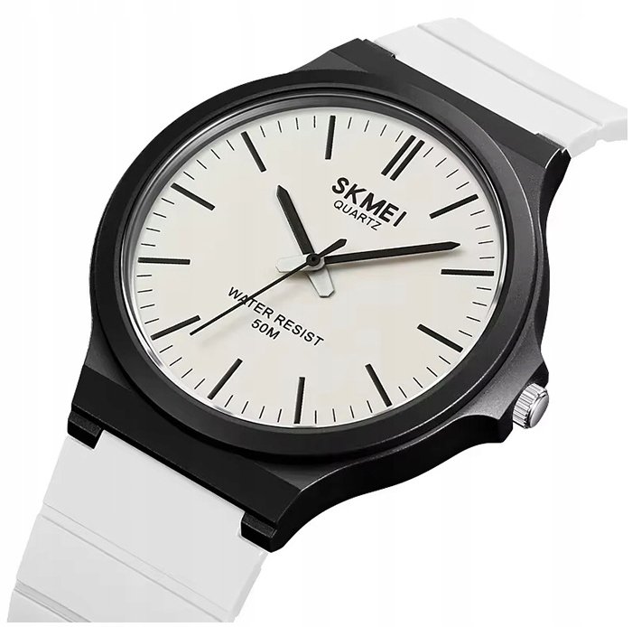 Zegarek męski / SKMEI / analogowy / pasek / biały - SKMEI | Moda Sklep EMPIK.COM