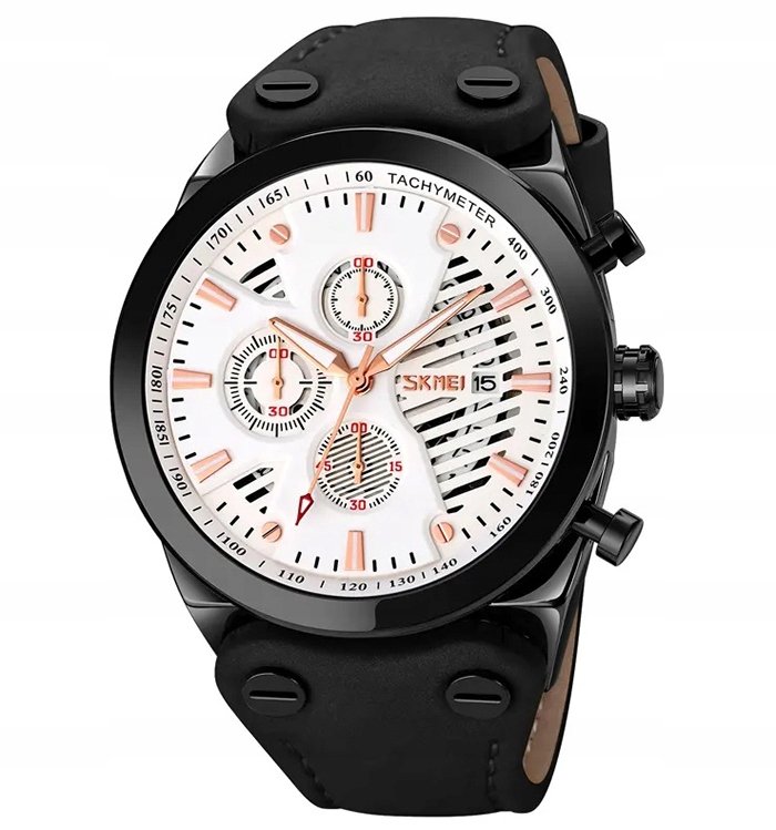 Zegarek męski SKMEI pasek skóra chronograf la8 - SKMEI | Moda Sklep ...