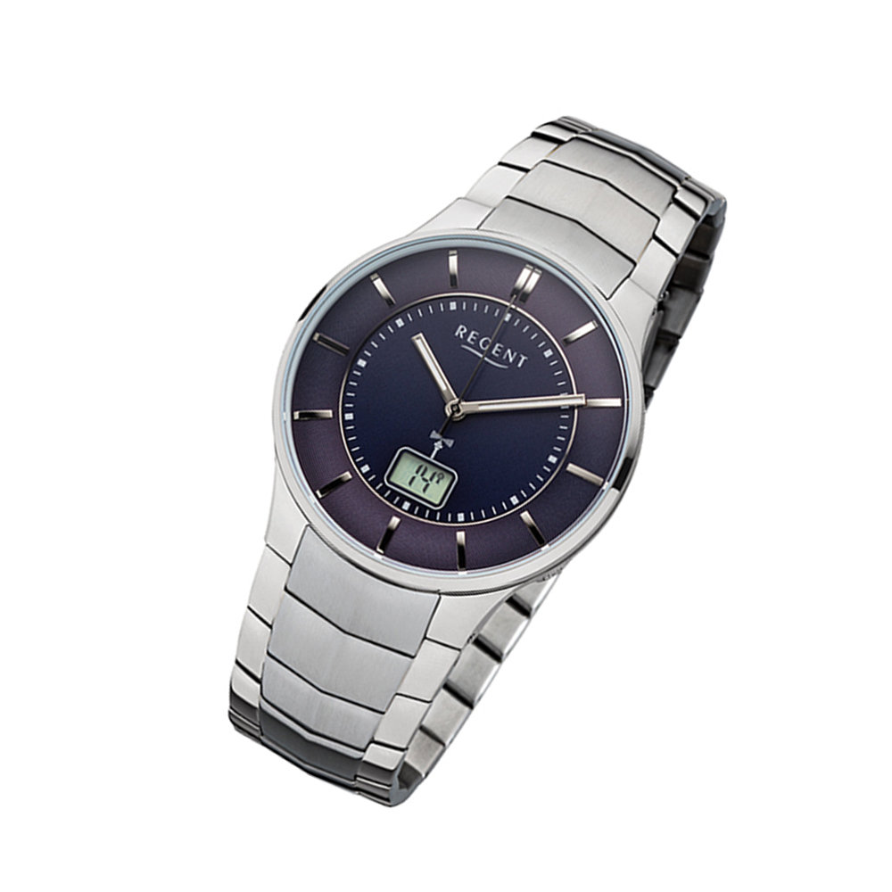 Zegarek na rękę Regent srebrnoszary FR-214 męski analogowy zegarek ...