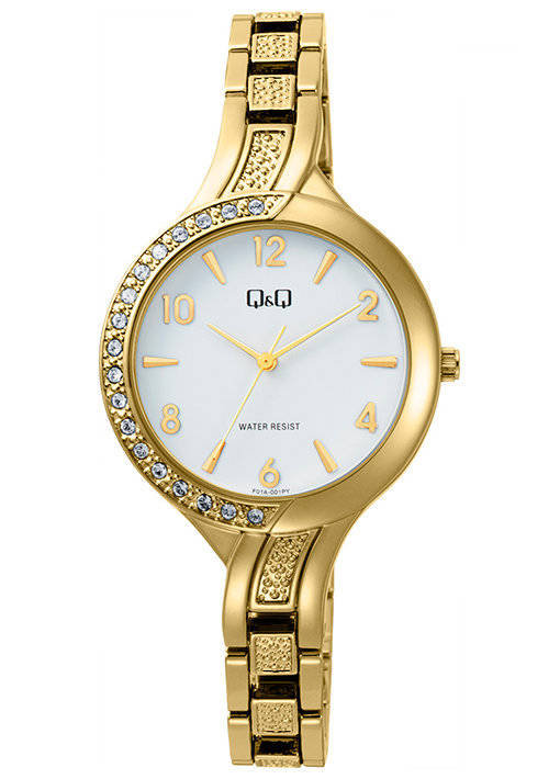 Zegarek QQ F01A-001P Damski Elegancki Cyrkonie - Q&Q | Moda Sklep EMPIK.COM