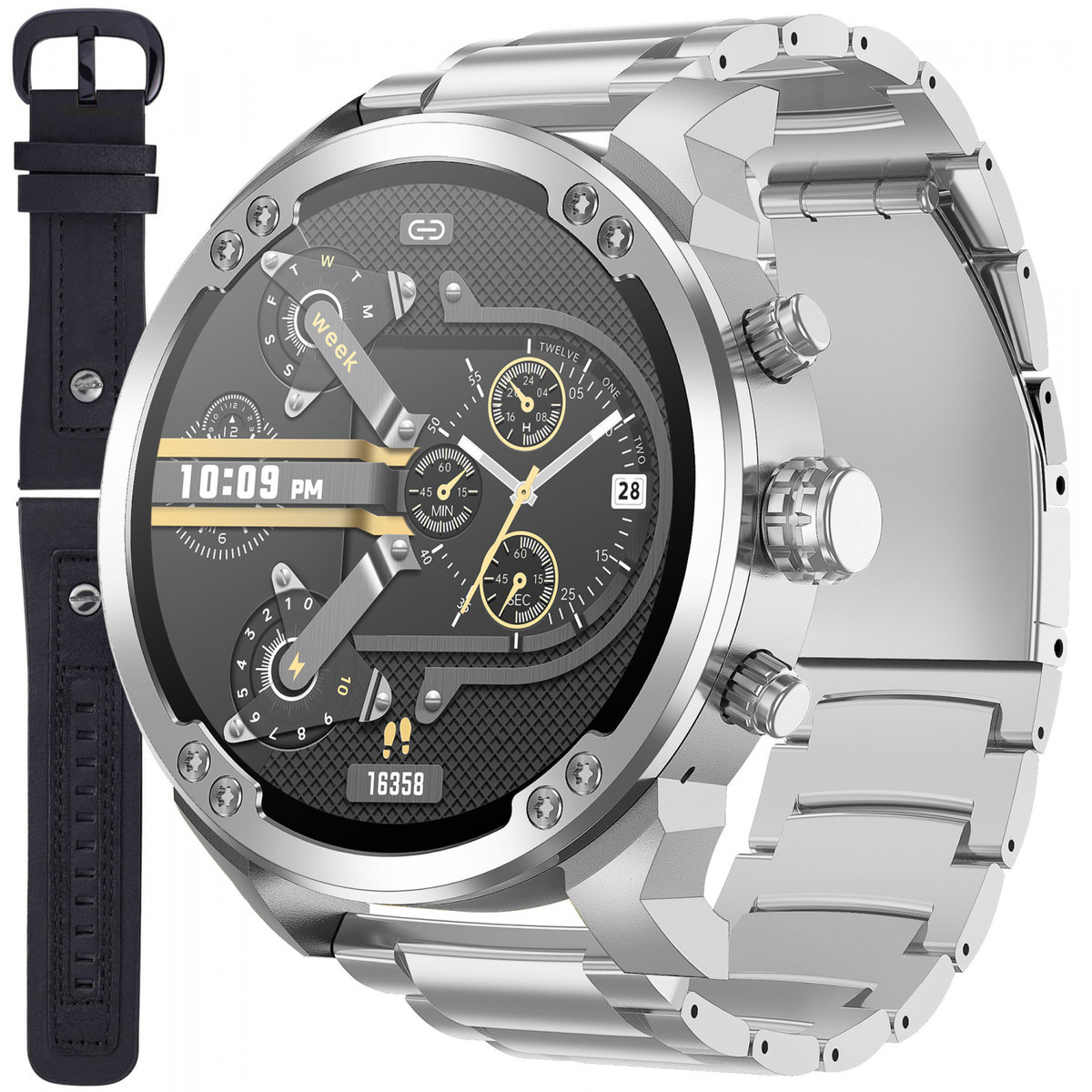Zegarek Smartwatch Męski Enter GD.99.T.111.11.11.3311-SET srebrny ...