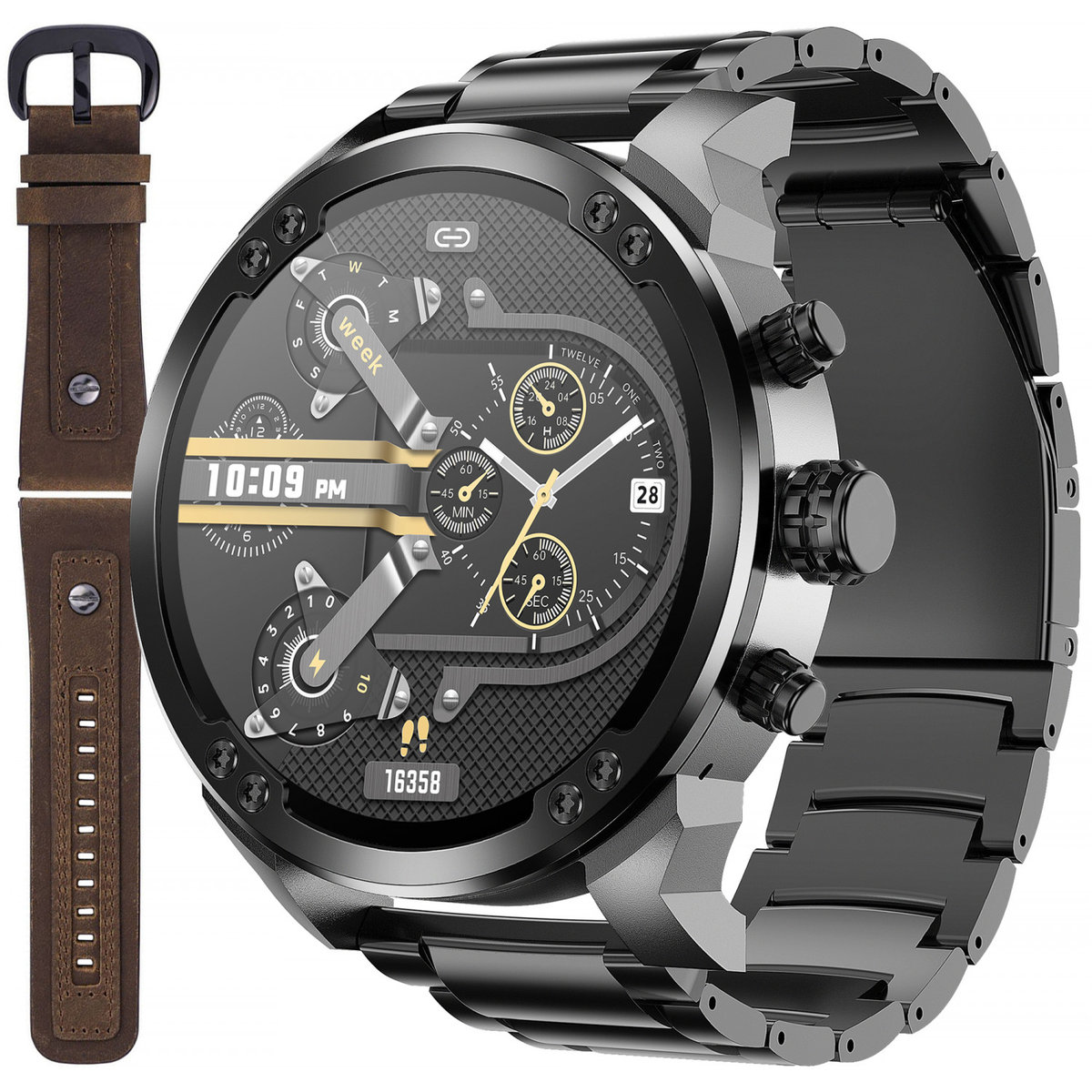 Zegarek Smartwatch Męski Enter GD.99.T.14.114.334-SET czarny - Inna ...