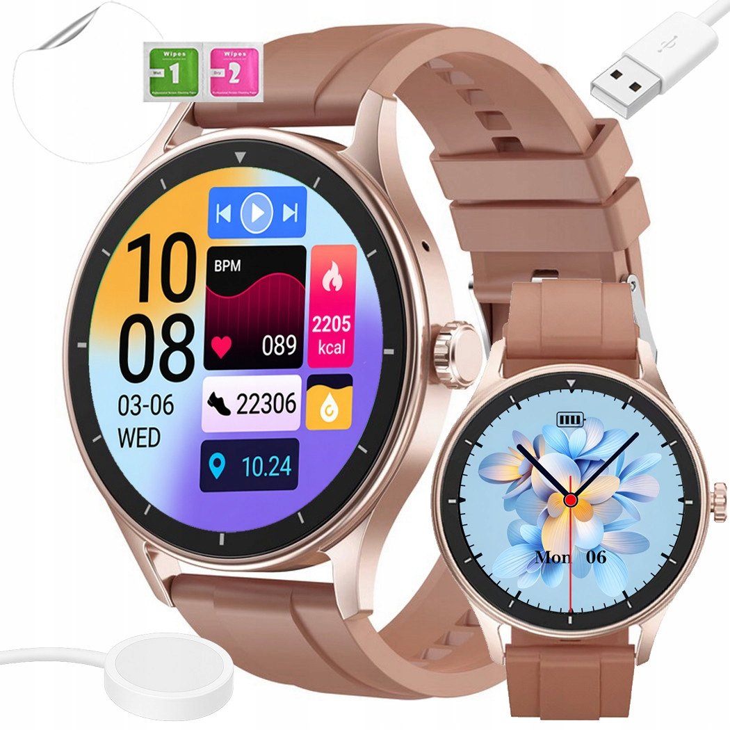 ZEGAREK smartwatch POLSKIE MENU ROZMOWY SPORT SMART WATCH DAMSKI PRO ...