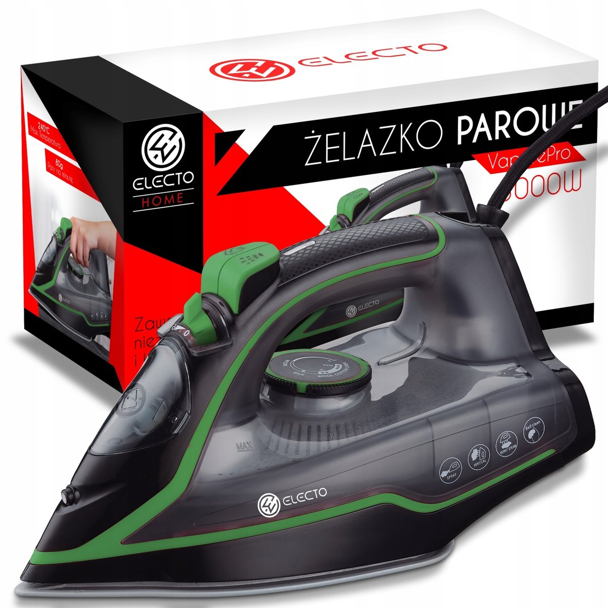 Żelazko Parowe Vapore Pro Mocne Powłoka Ceramiczna Ceramika Moc 3000W ...
