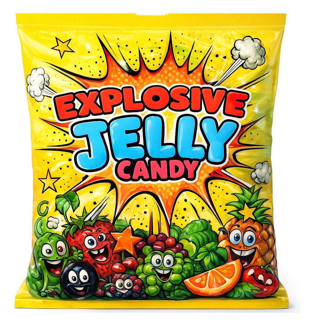 Żelki strzelające o smaku owocowym Assorted Explosive Jelly Candy 408g ...
