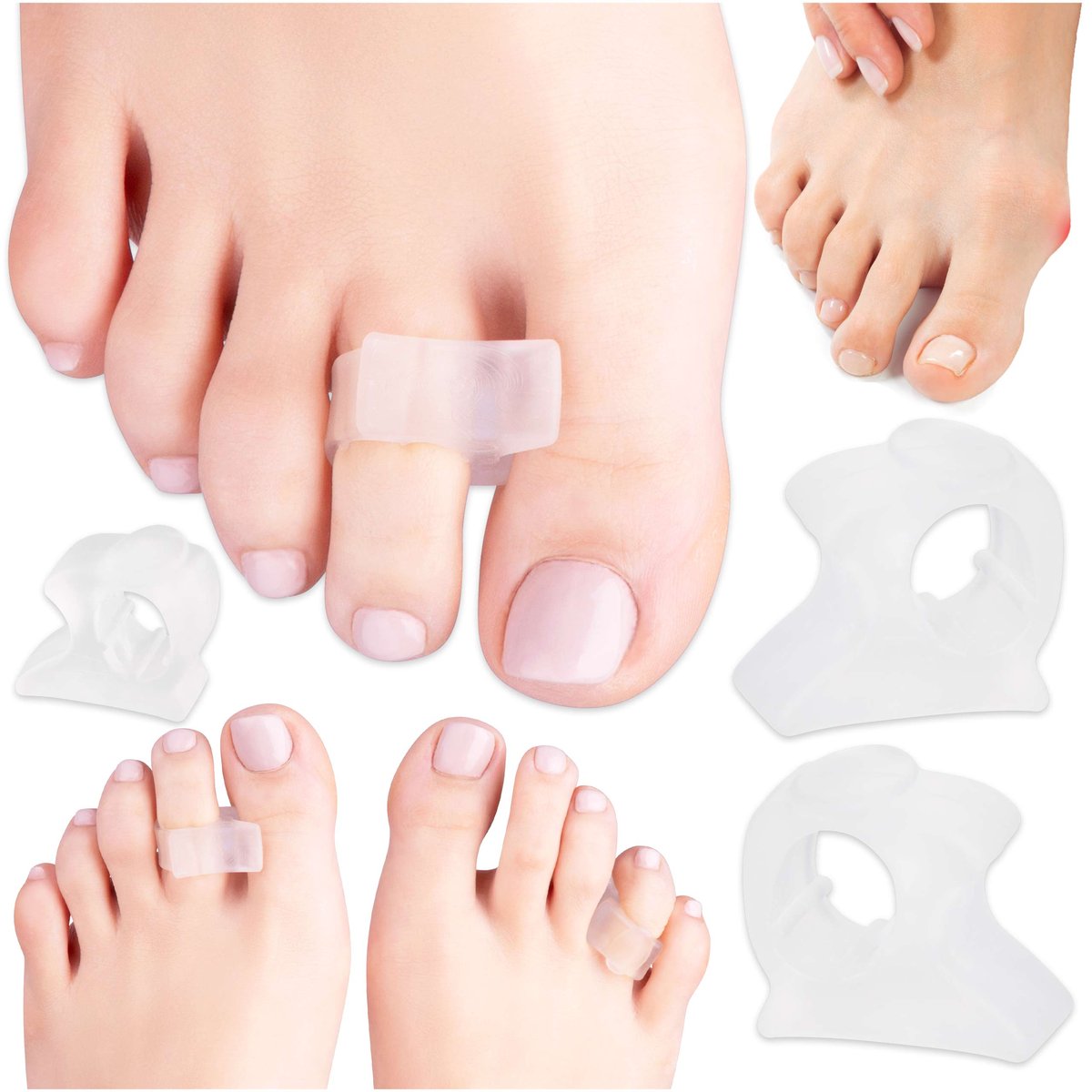 Żelowy klin między palce nakładka na krzywe zachodzące palce para ...