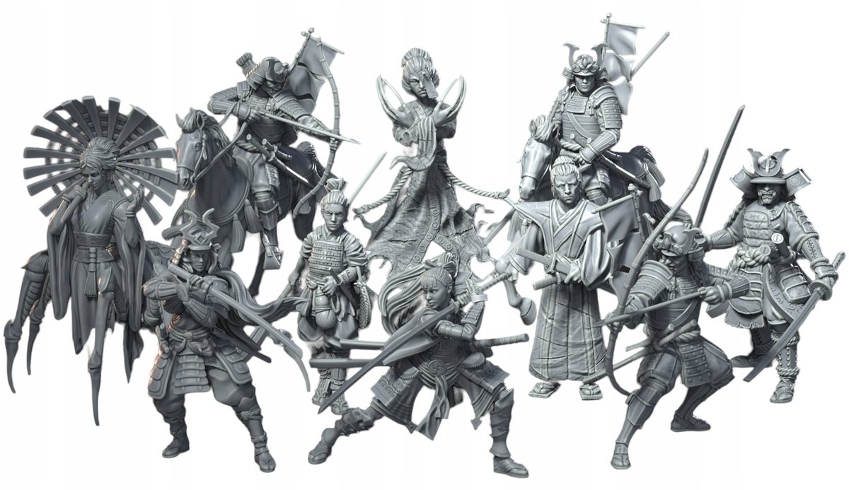 Zestaw 10 Figurek Samurai Bundle Figur do Malowania 14k + BONUS DnD ...