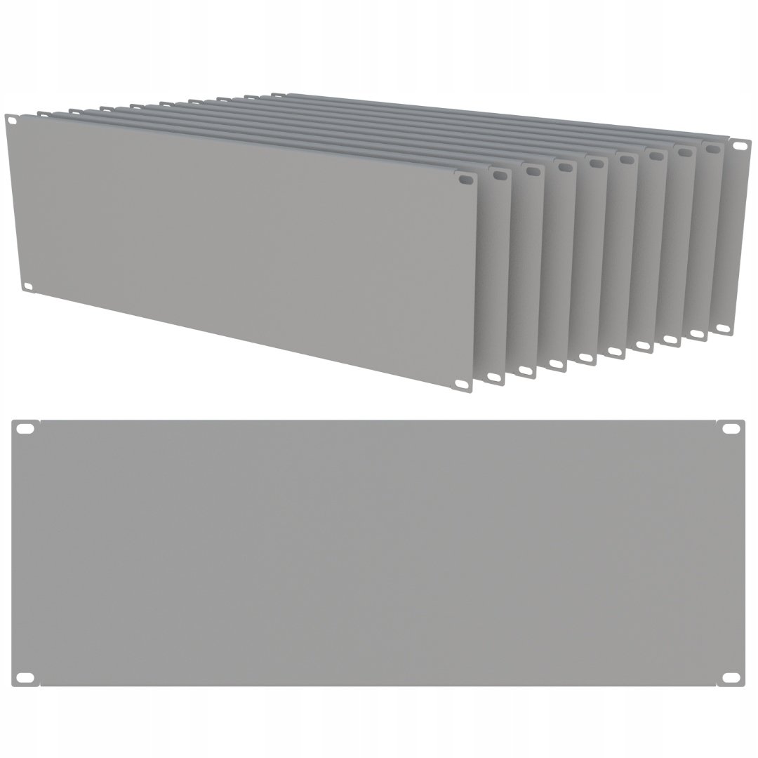 Zestaw 10x Panel Maskujący Maskownica RACK 19" 4U Szary Stalflex ...