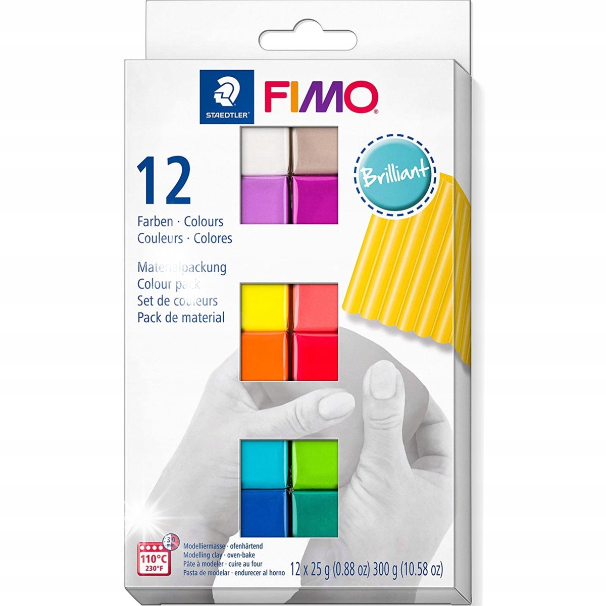 Zestaw 12szt masa termoutwardzalna FIMO SOFT modelina BRILLIANT 12x25g ...