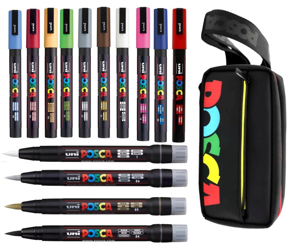 Zestaw 14 markerów UNI POSCA PC-3M/PCF-350+ saszetka - POSCA | Sklep ...