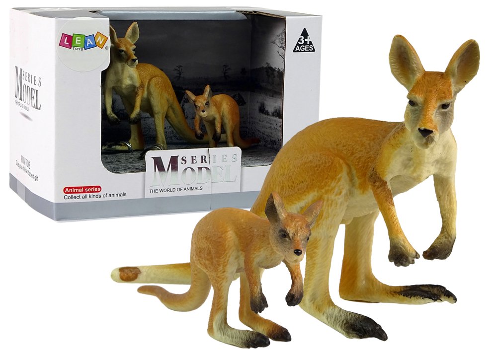 Zestaw 2 figurek Kangur z młodym Kangury Zwierzęta Świata - Lean Toys ...