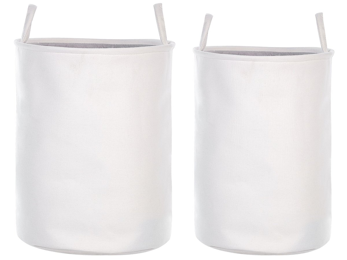 Zestaw 2 koszy tekstylnych biały ARCHA - Beliani | Sklep EMPIK.COM