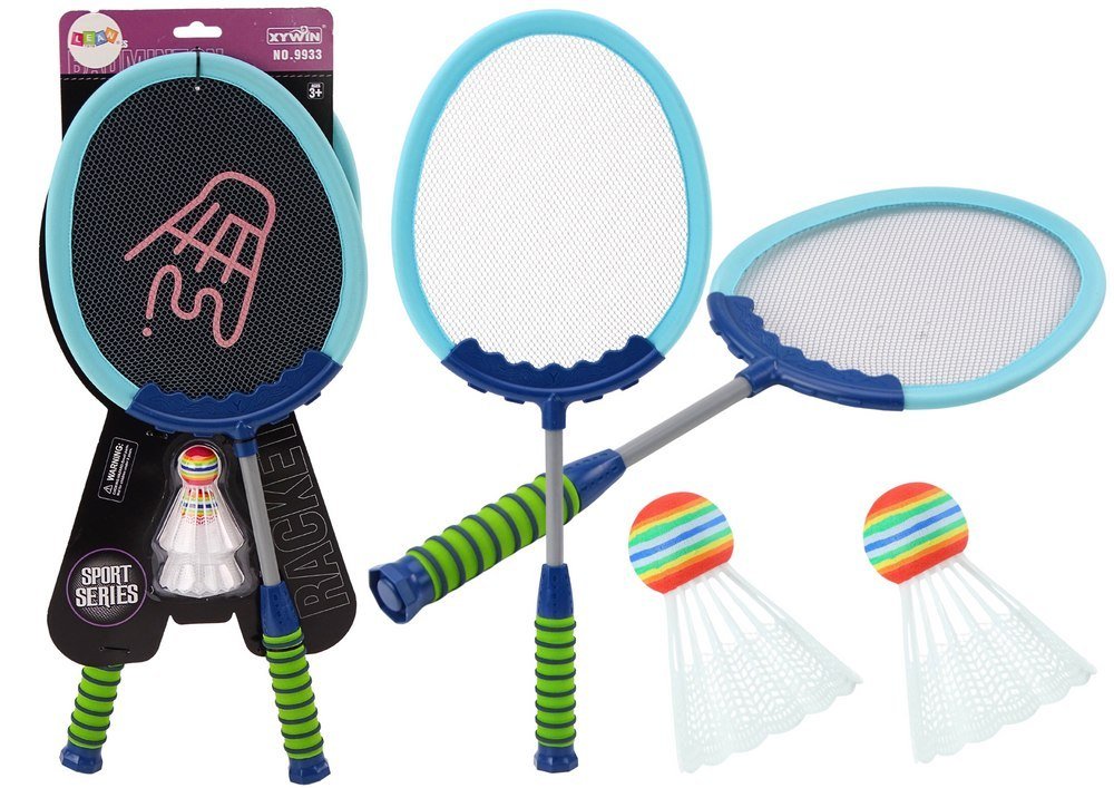 Zestaw 2 Rakietek Do Gry W Badmintona Paletki Lotki Badminton Niebieski ...