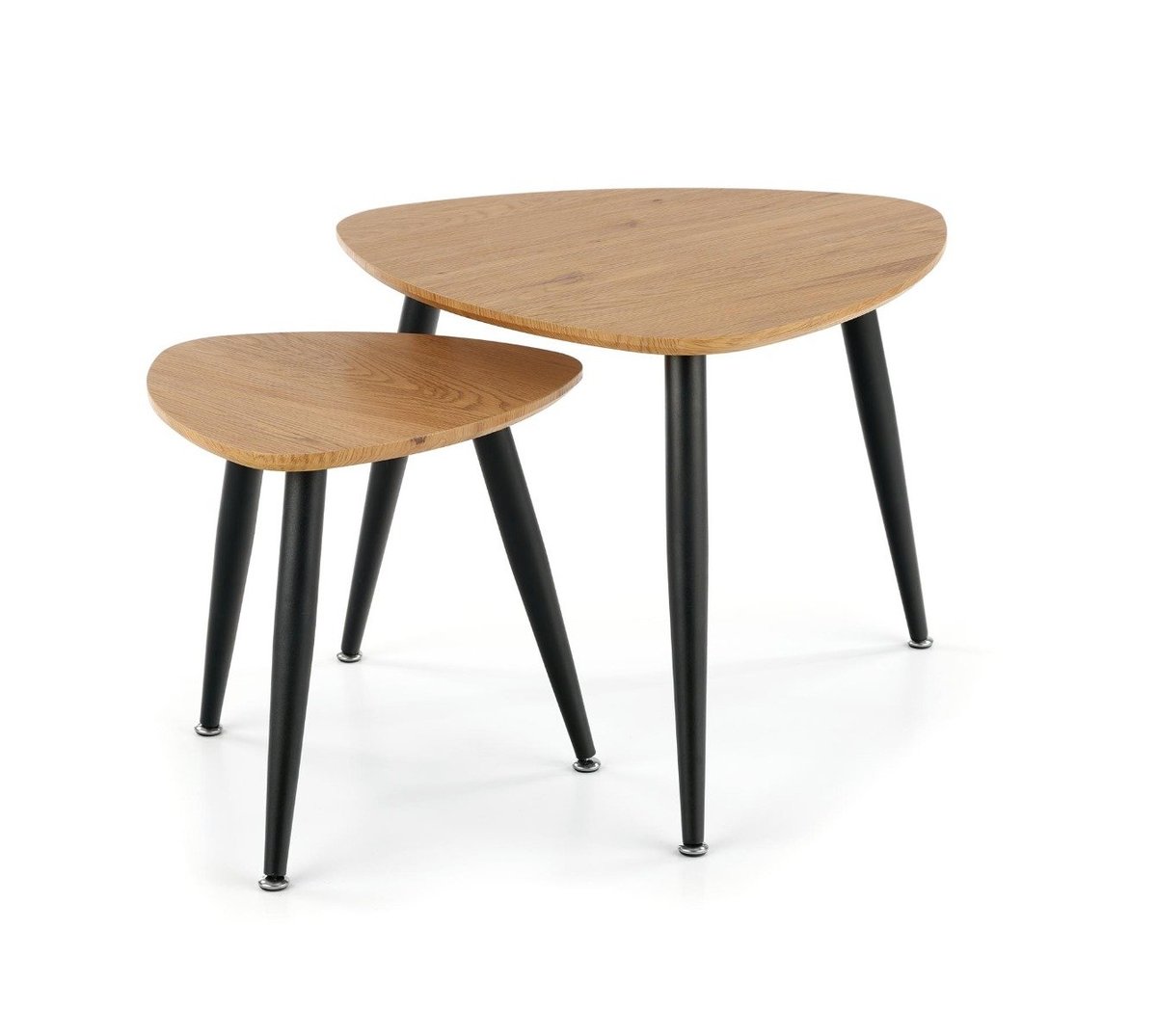 Zestaw 2 stolików kawowych NICEA 2 dąb/czarny - Halmar | Sklep EMPIK.COM
