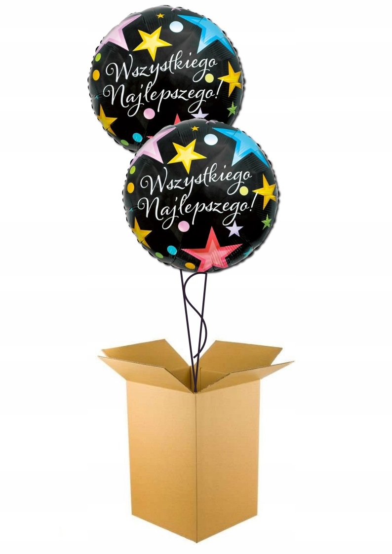 ZESTAW 2 X BALON NAPEŁNIONY HELEM URODZINY WSZYSTKIEGO NAJLEPSZEGO - No ...