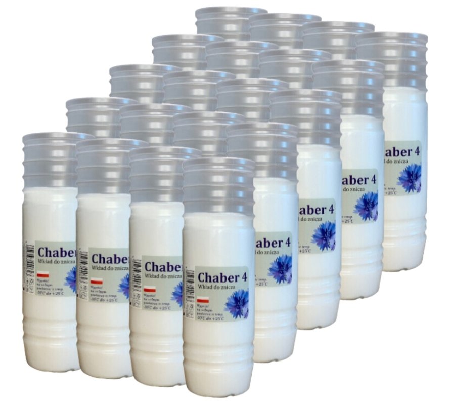 Zestaw 24 Szt Wkład Do Zniczy Parafinowy Chaber 4 Długi Czas Świecenia ...