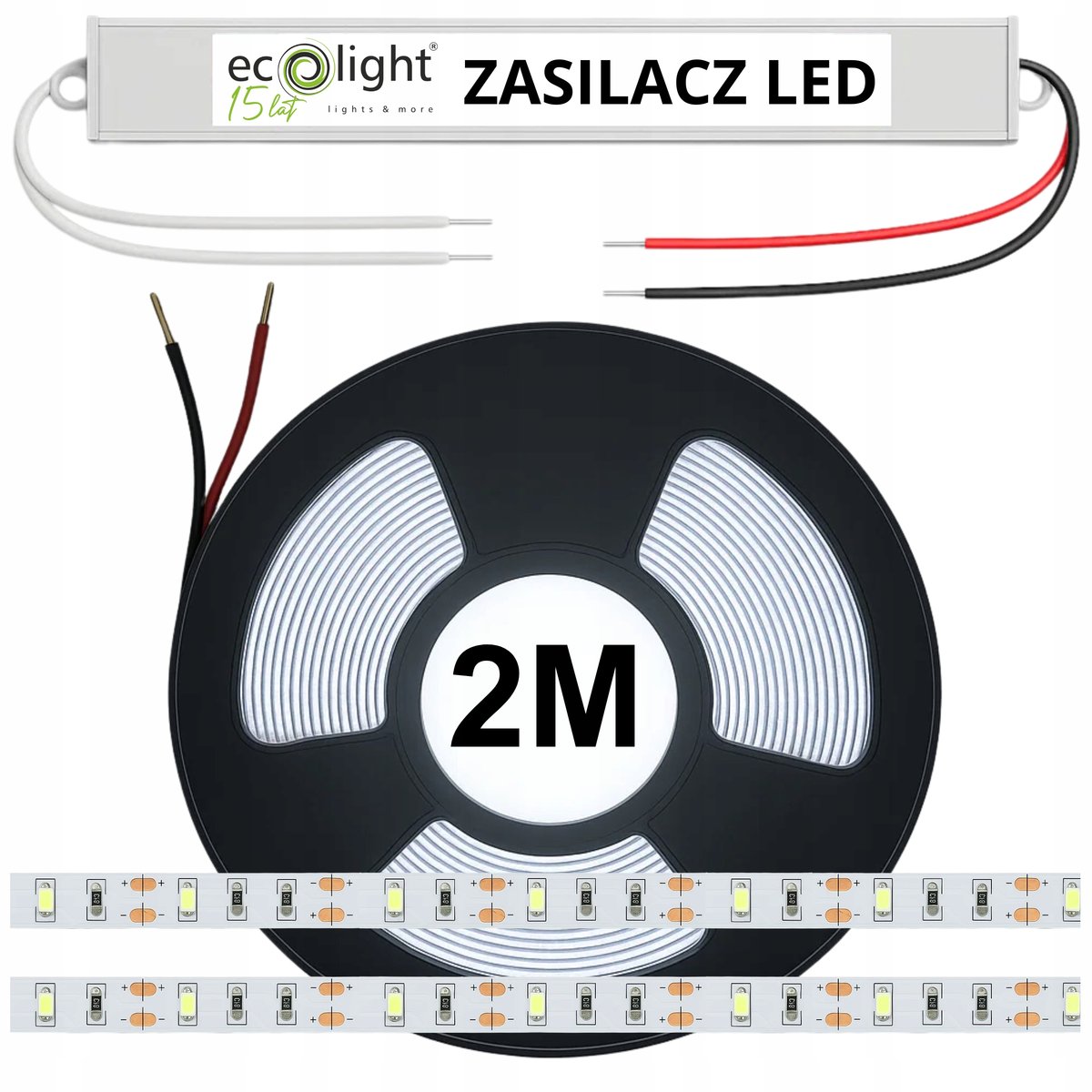 ZESTAW 2M Taśma listwa LED biały zimny SMD 2835 pasek 12V IP20 PREMIUM - Inna marka | Sklep ...