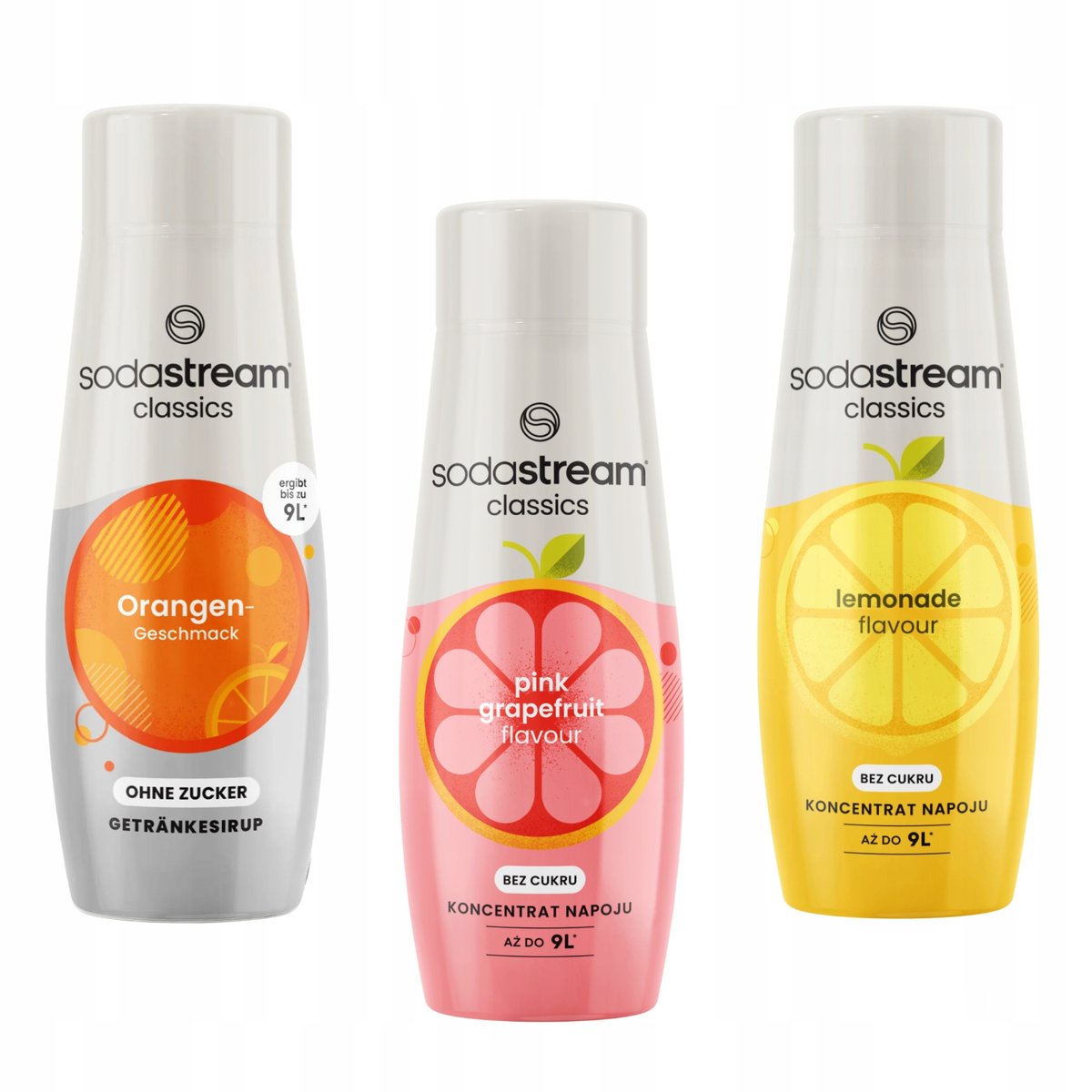 Zestaw 3 koncentratów Sodastream Orange Zero + Grapefruit + Lemonade ...