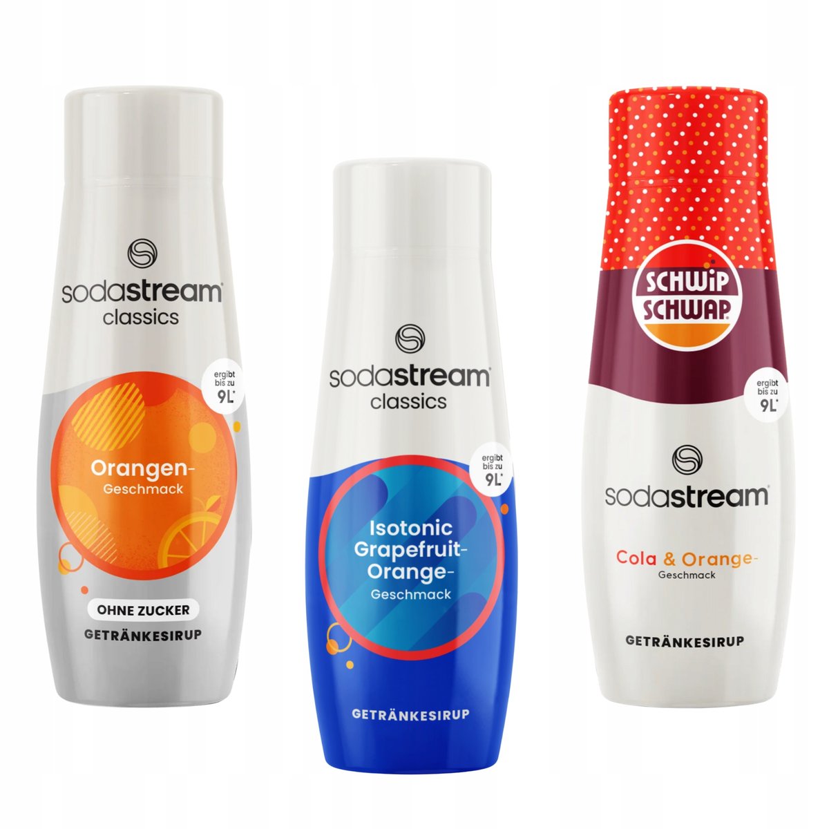 Zestaw 3 koncentratów Sodastream Orange Zero + Isotonic + Schwip Schwap ...