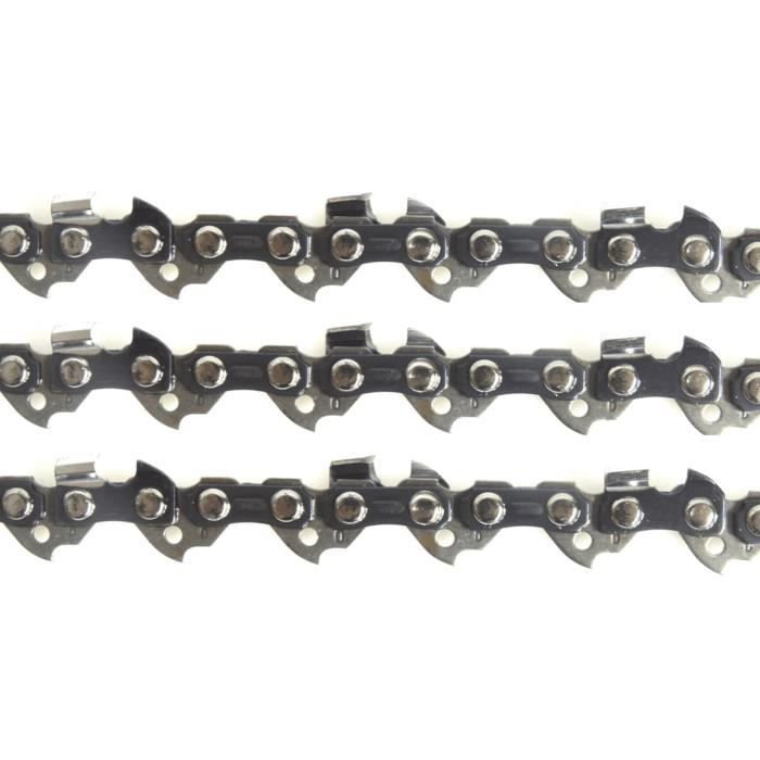 Zestaw 3 łańcuchów do pił łańcuchowych NEMURA – 52 trenażery – Podziałka 3/8LP – Grubość 0,50 (1 ...