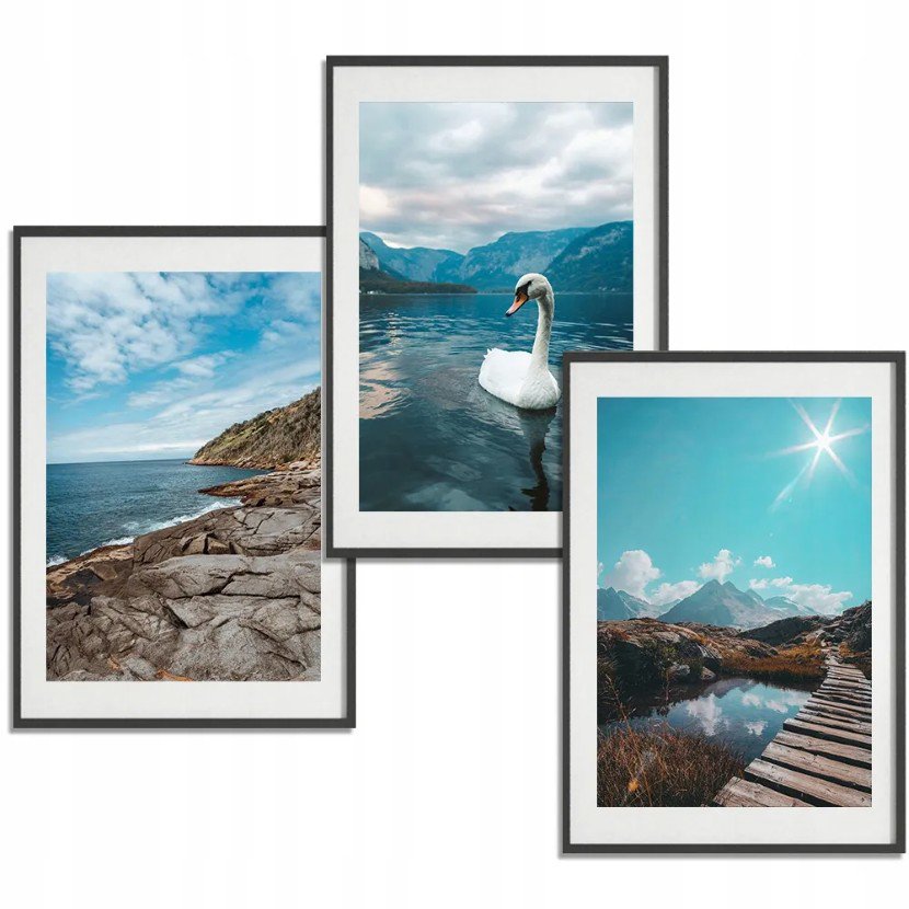 Zestaw 3 OBRAZY do Salonu Plakaty 50x70 MOUNTAINS - Inna marka | Sklep ...