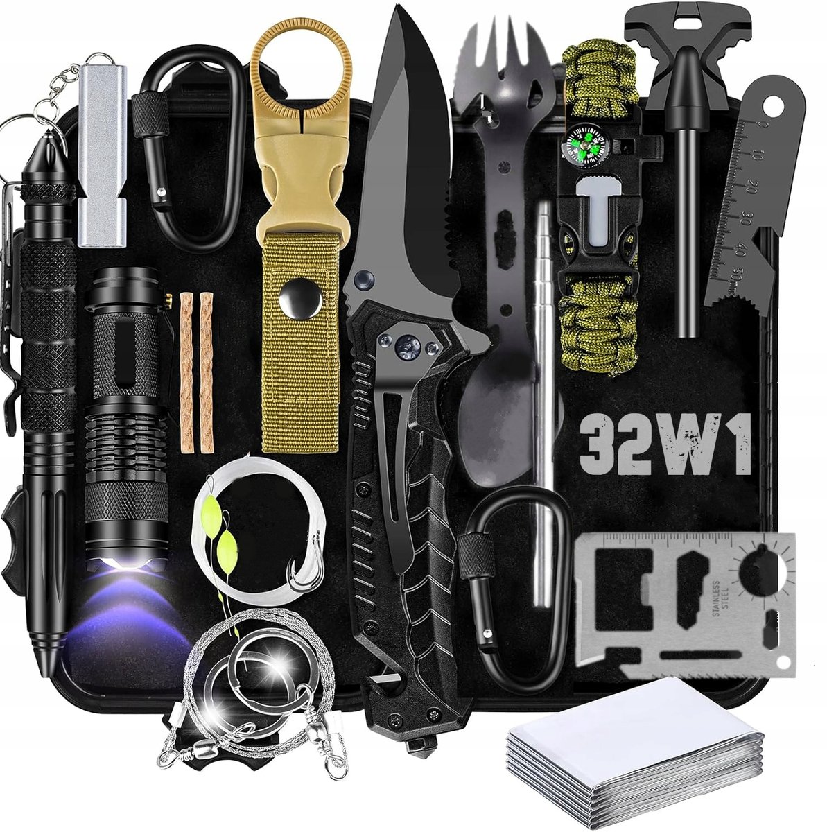 ZESTAW 32W1 SURVIVAL PRZETRWANIE PRZEŻYCIE WOJSKOWY MULTI TOOL ...