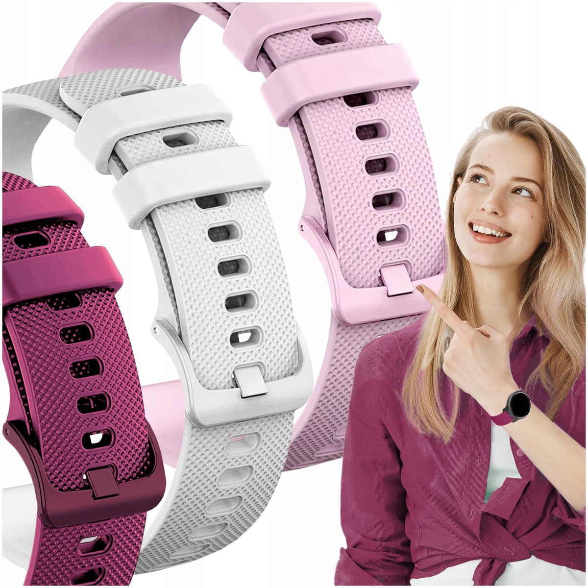 Zestaw: 3x Pasek do Garmin Move 3 Style Vivomove HR Vivoactive 5 Music ...