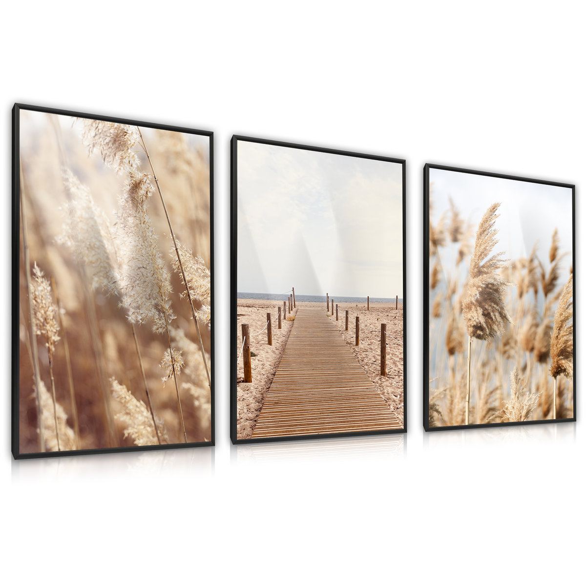 Zestaw 3X Plakat W Ramie Trawa Pampasowa Plaża Może Styl Boho Natura ... Zestaw 3X Plakat W Ramie Trawa Pampasowa Plaża Może Styl Boho Natura ...