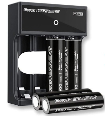 Zestaw 4 akumulatorów AA 2000 mAh baterie + ładowarka 4-gniazdowa ...