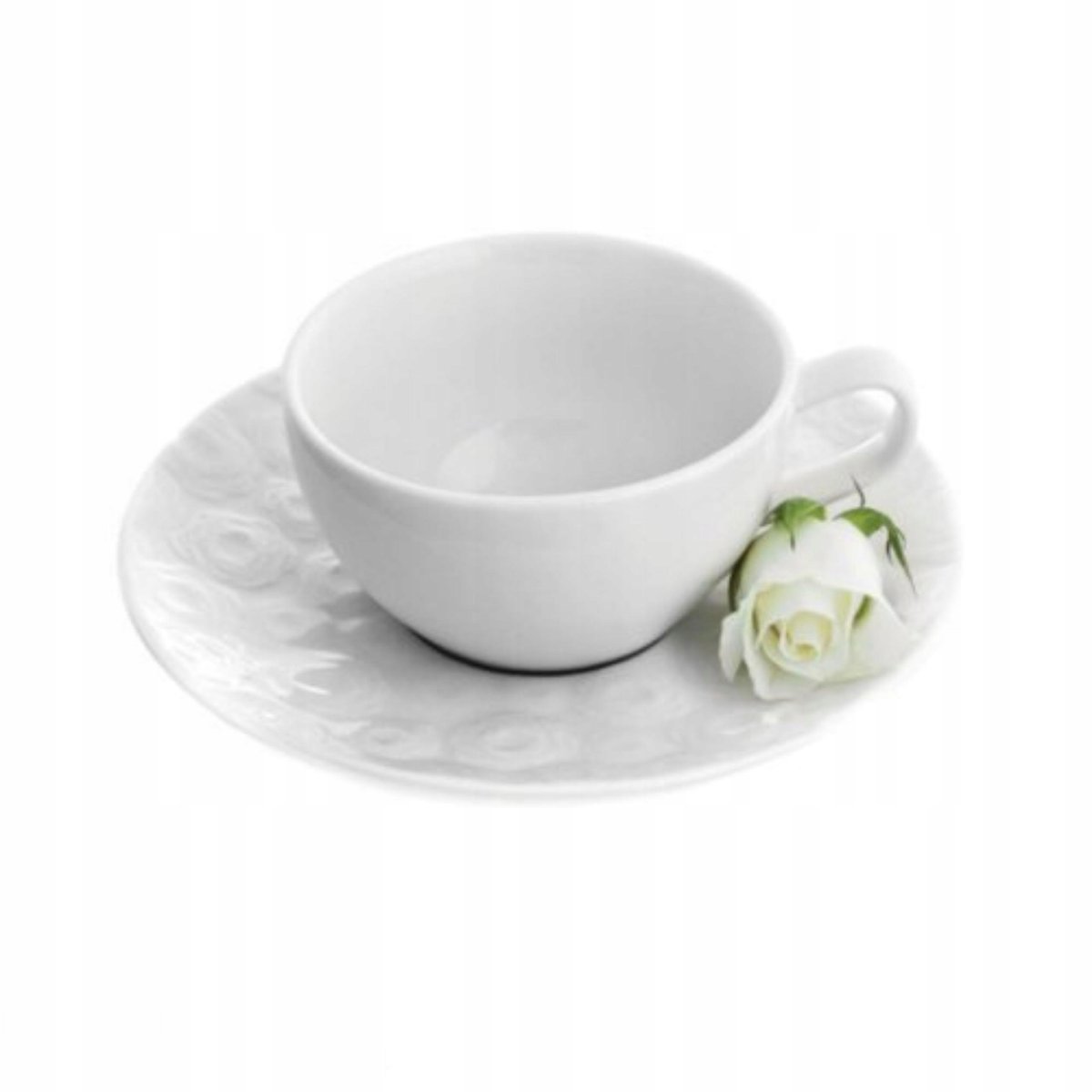 Zestaw 4 porcelanowych filiżanek ze spodkami DUKA Sara 1215200 Do ...