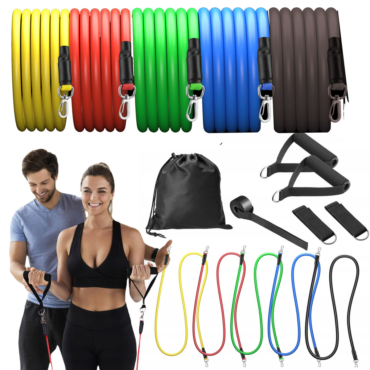 Zestaw 5 Gum Oporowych do Ćwiczeń Gumy Workout Bands Fitness FIZYO Wysoka Jakość - Fizyo | Sport ...