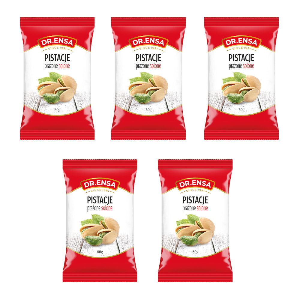 Zestaw 5 x PISTACJE PRAŻONE, SOLONE 60 g | Dr. Ensa - Inna marka | Sklep EMPIK.COM