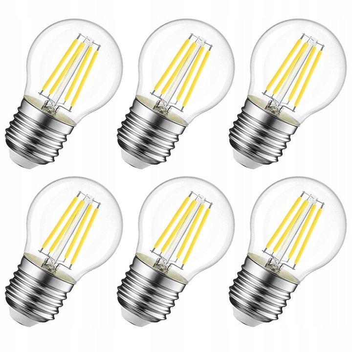 Zestaw 6 Szt Żarówka E27 Led Filament 6w 600lm 50w Ozdobna A60