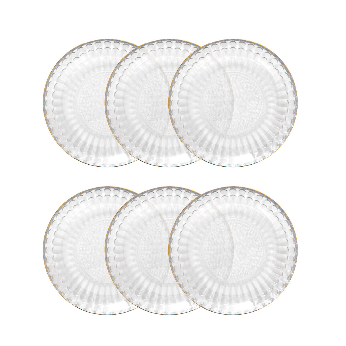 Zestaw 6X Talerzyk Barrel Szklany Złoty Brzeg 15 Cm Homla - Homla ...