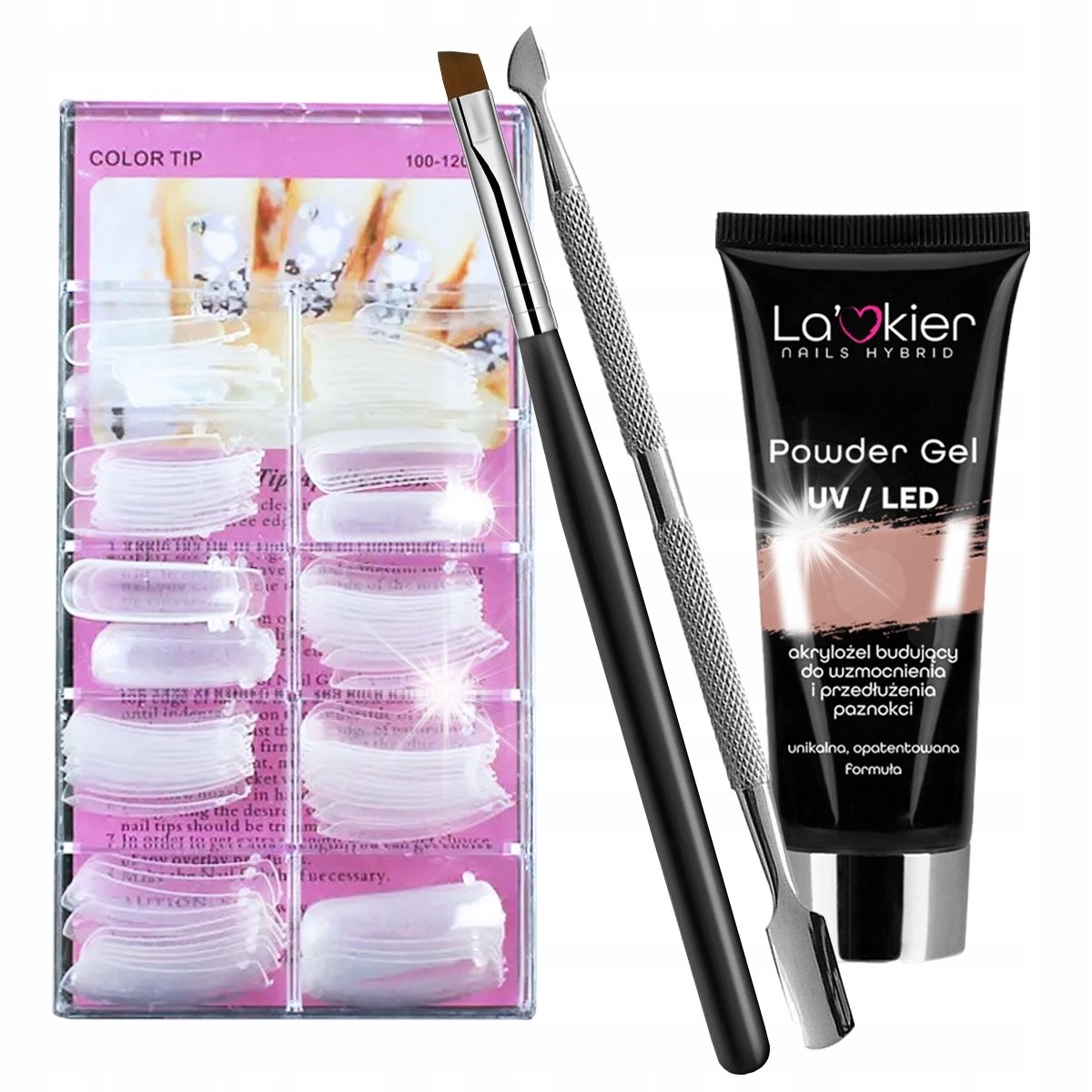 Zestaw AKRYLOŻEL 30ml La'kier POWDER GEL + formy | Sklep EMPIK.COM
