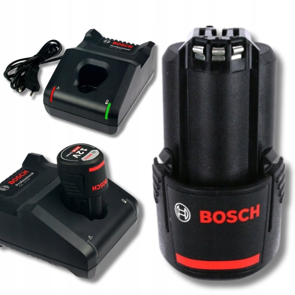 ZESTAW akumulator BOSCH bateria 3Ah 12V + ładowarka zasilacz ...
