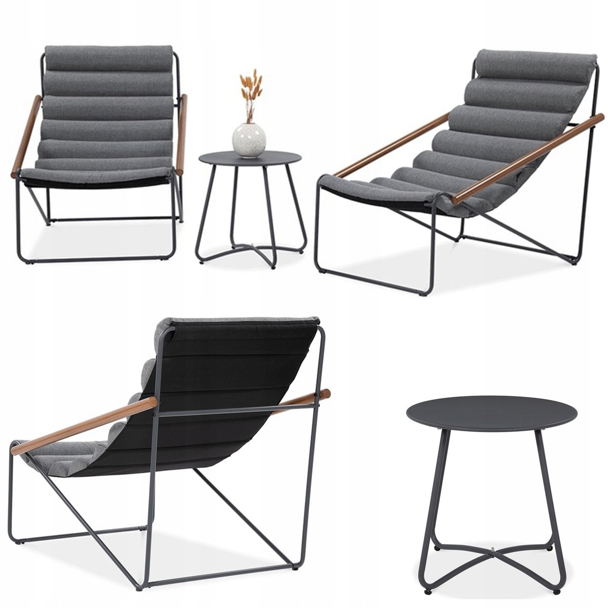 Zestaw Balkonowy Meble Ogrodowe na Balkon Taras ART Grey 2+1 Komplet 2 os - Focus Garden | Sklep ...