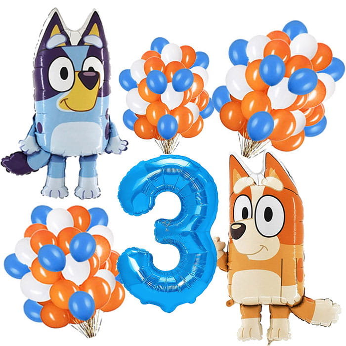 ZESTAW BALONÓW NA 3 URODZINY BLUEY BINGO 33SZT - Inny producent ...