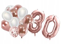 zestaw balonów na 30 rose gold urodziny dekoracje urodzinowe balon ...
