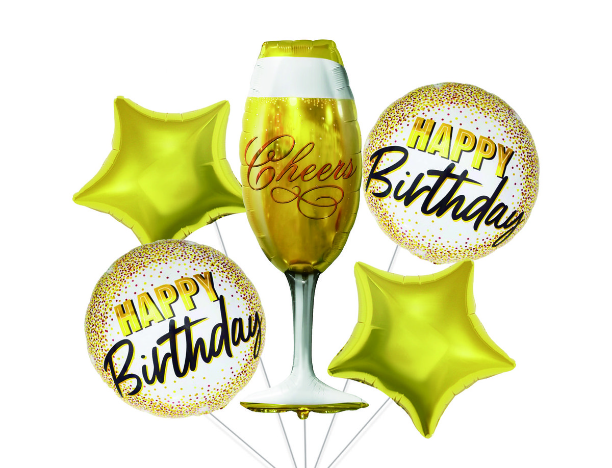 Zestaw balonów urodzinowych CHEERS, 5 el. - Party spot | Przyjęcia i okazje w Sklepie EMPIK.COM