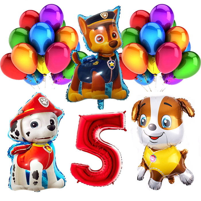 ZESTAW BALONY NA 5 URODZINY MARSHALL CHASE RUBBLE - Inny producent ...