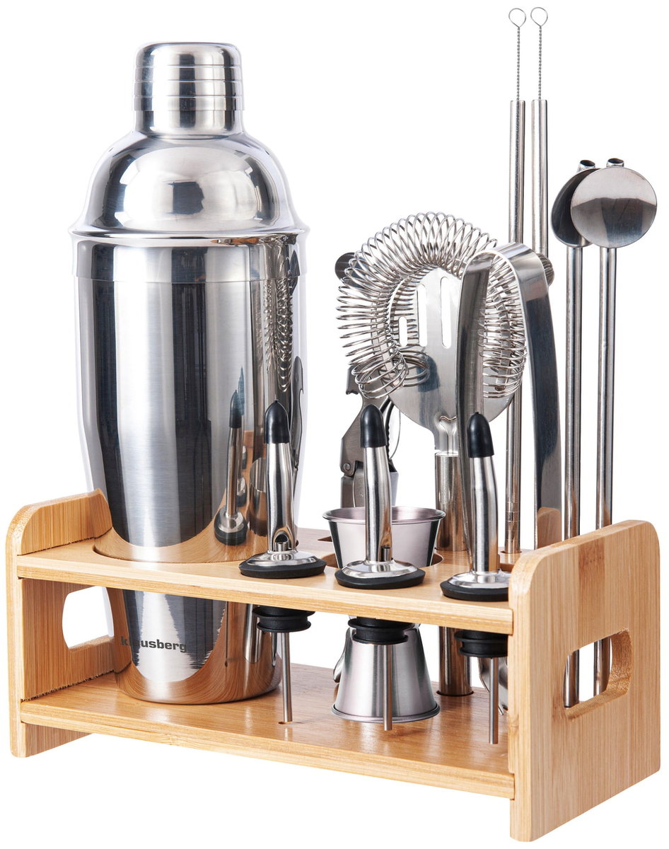 Zestaw barmański do drinków koktajli 15-ele Shaker srebrny KLAUSBERG KB-7653 - Klausberg | Sklep ...